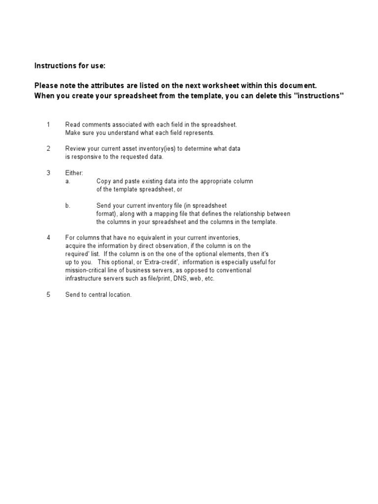 Server Inventory Template Guide | PDF | Computer Architecture | Computing