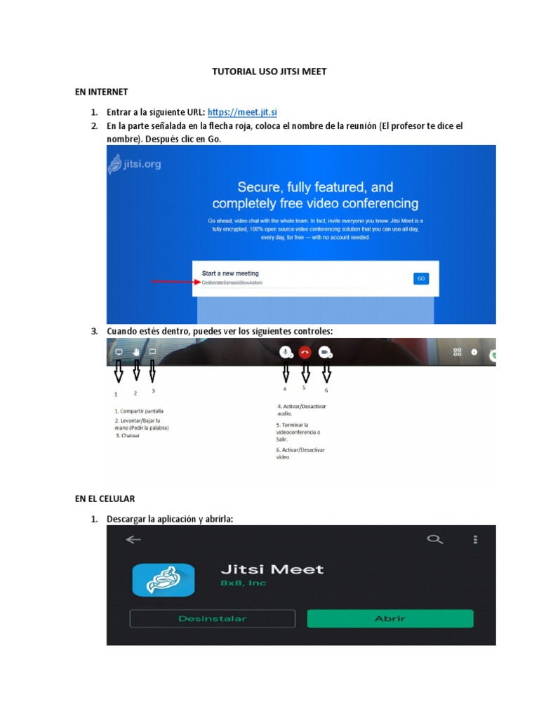 Tutorial Uso Jitsi Meet | PDF