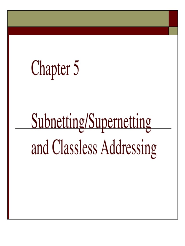 Optimizing Network Resources Through Subnetting, Supernetting and ...