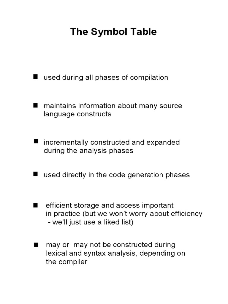 14 Symbol Table | PDF | Scope (Computer Science) | Variable (Computer Science)