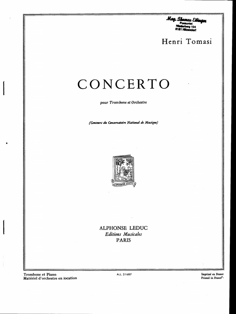 Concerto Henri Tomasi | PDF