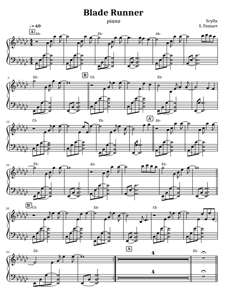 Blade Runner Piano Themes | PDF