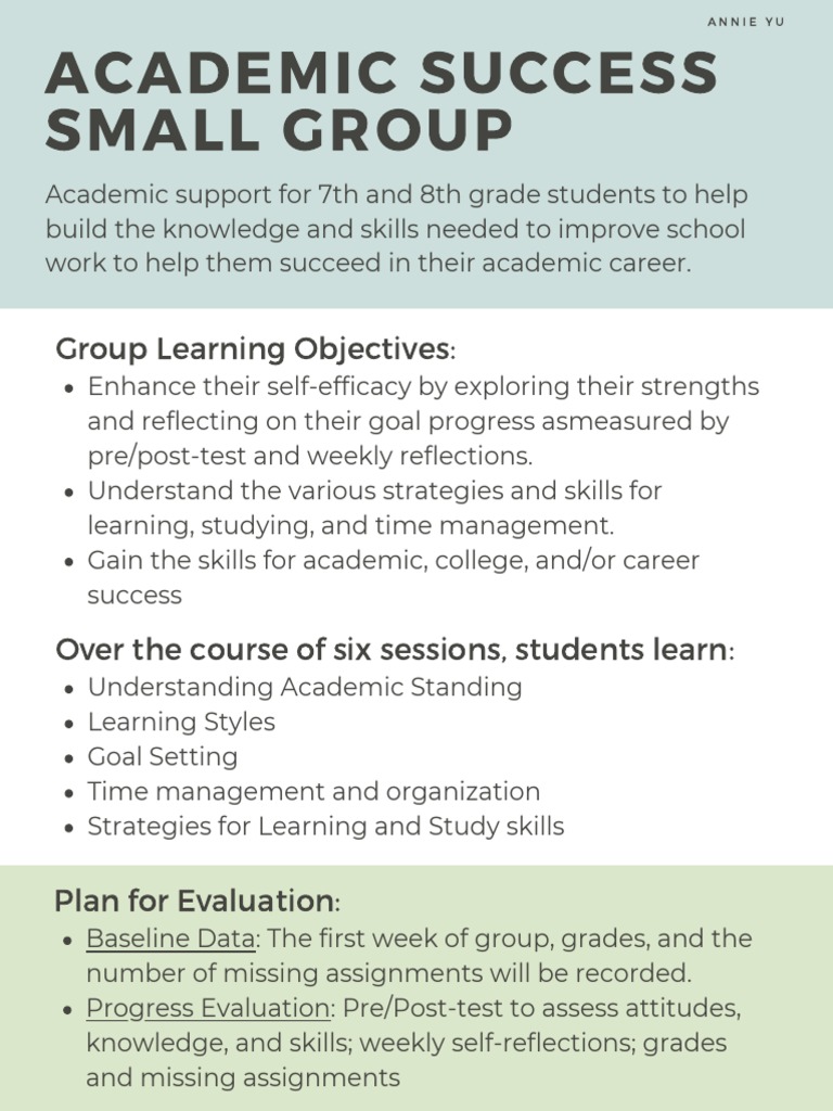 Academic Success Skills for 7th-8th Graders | PDF | Career & Growth ...