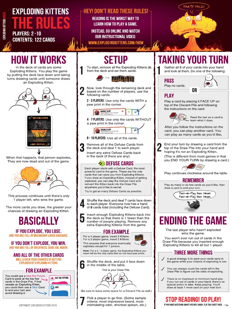 Exploding Kittens Party Pack-Rules | PDF