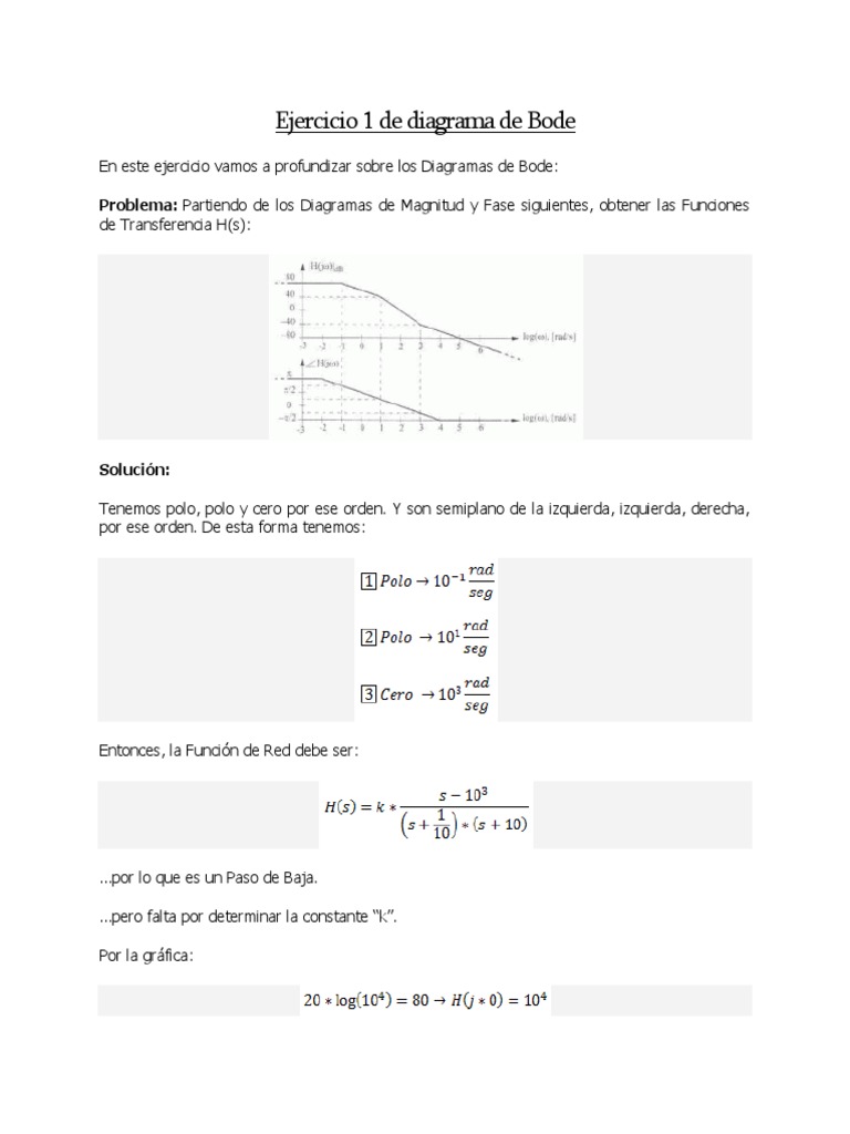 Ejercicio Diagrama de Bode | PDF | Función (Matemáticas) | Objetos matemáticos