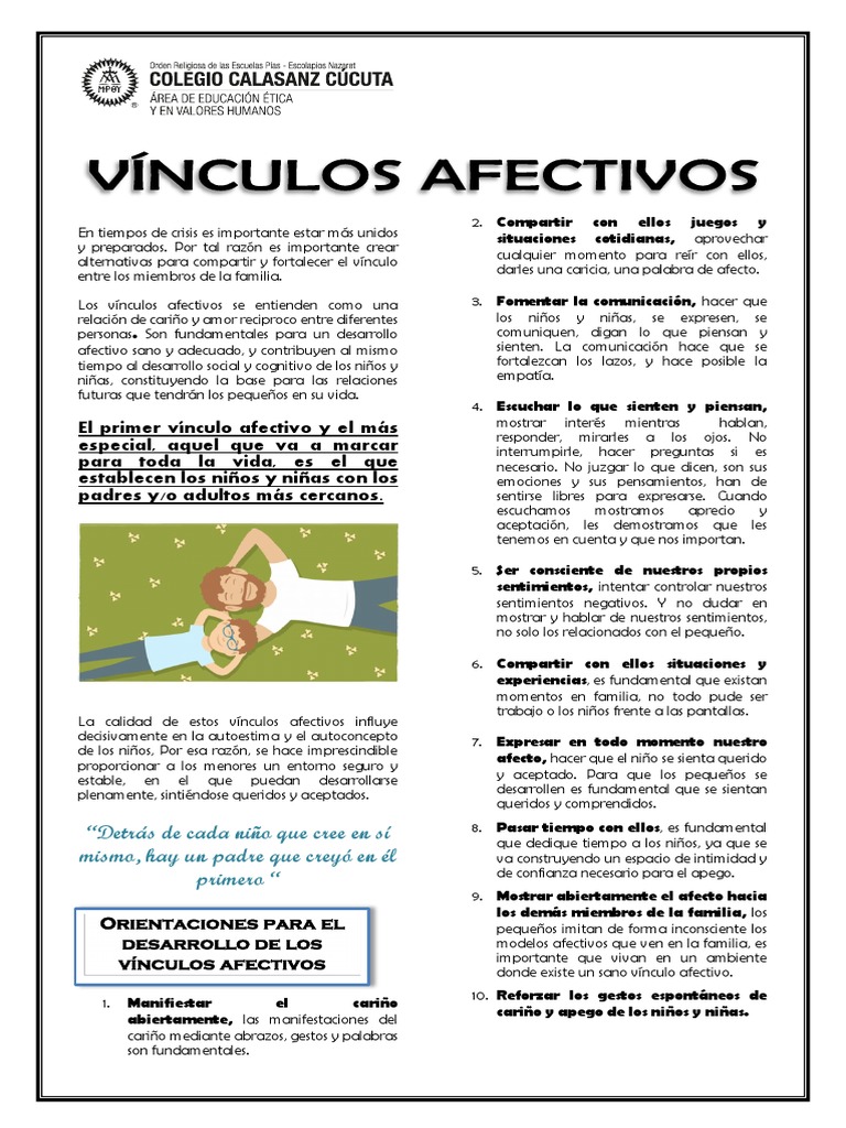 Vinculo Afectivo 01 Pdf Teoría De Apego Amor
