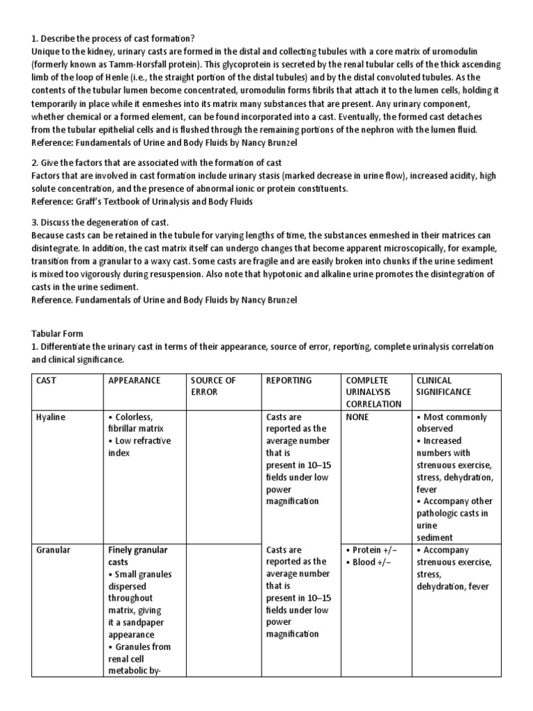 Aubf - Casts | PDF | Genitourinary System | Kidney