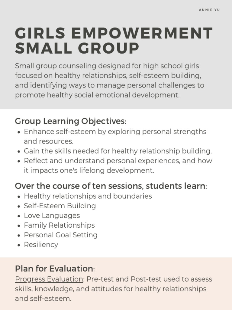 Girls Small Group Info | PDF | Wellness
