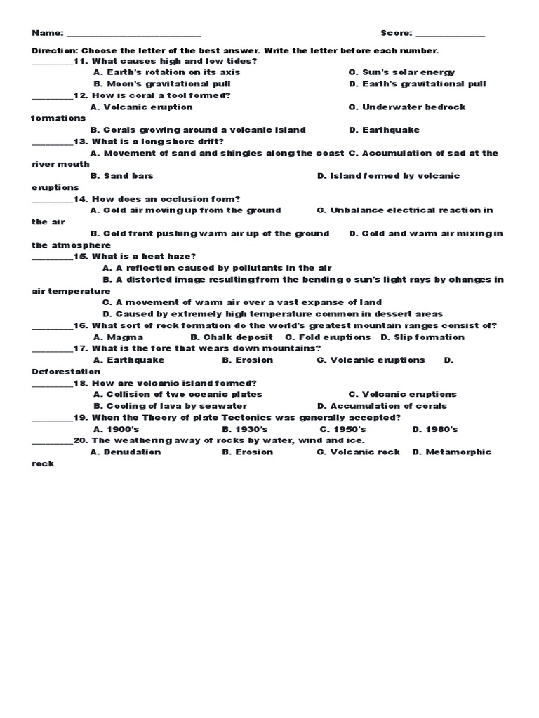 Science Quiz 2 | PDF