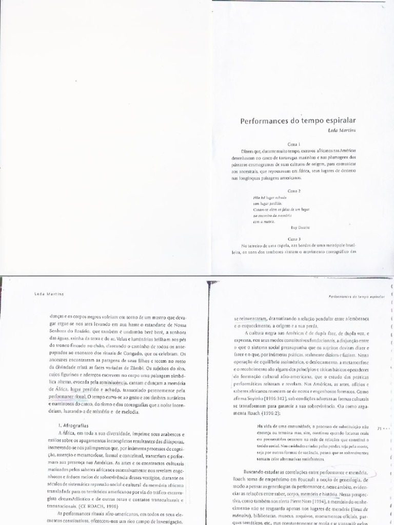 Performances Do Tempo Espiralar - Leda Maria Martins | PDF