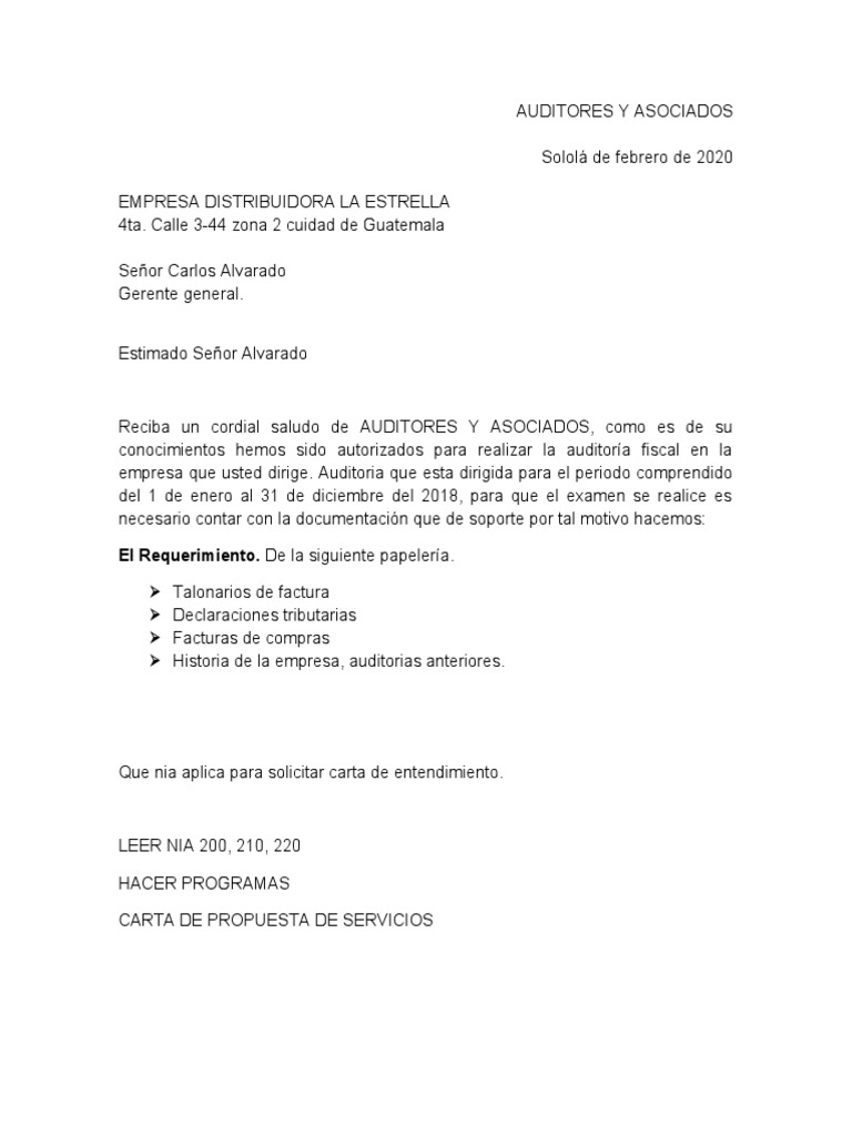 Documento Carta Requerimiento | PDF