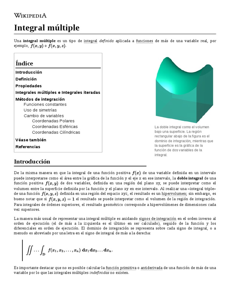 Integral Múltiple | PDF | Integral | Objetos matemáticos