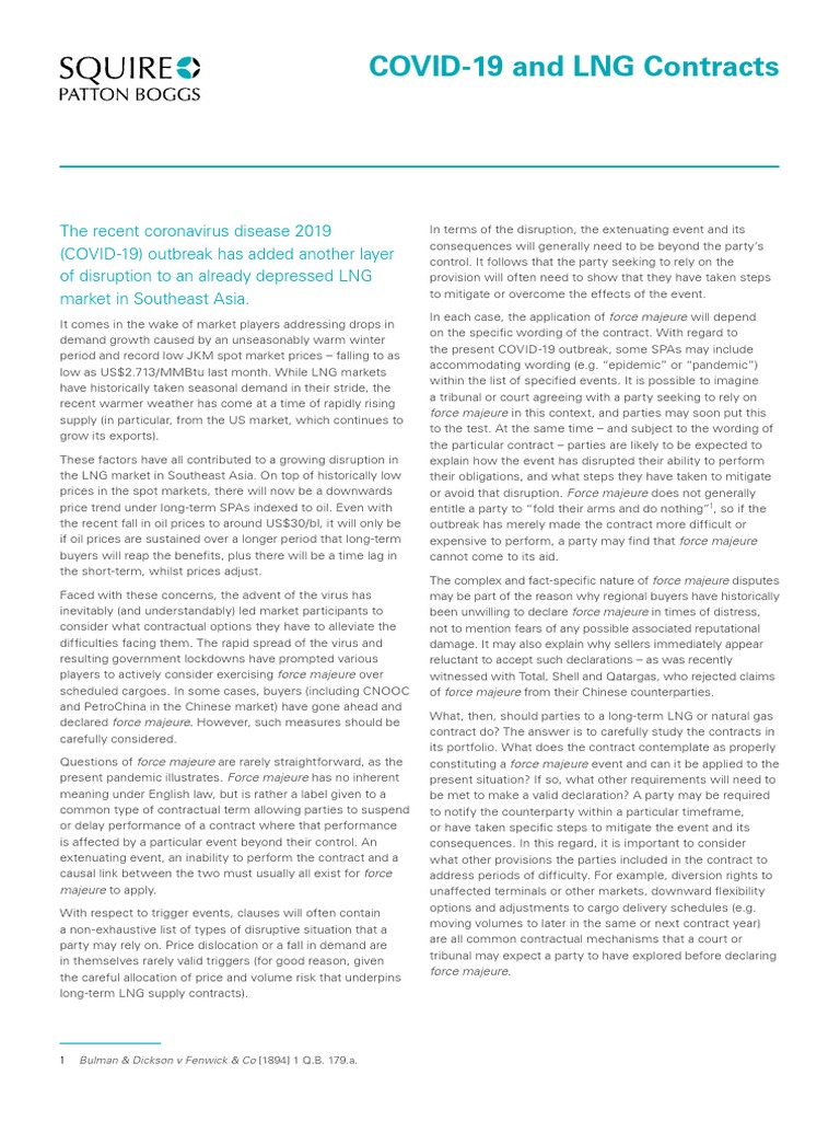 Covid 19 and LNG Contracts | PDF | Liquefied Natural Gas | Economies