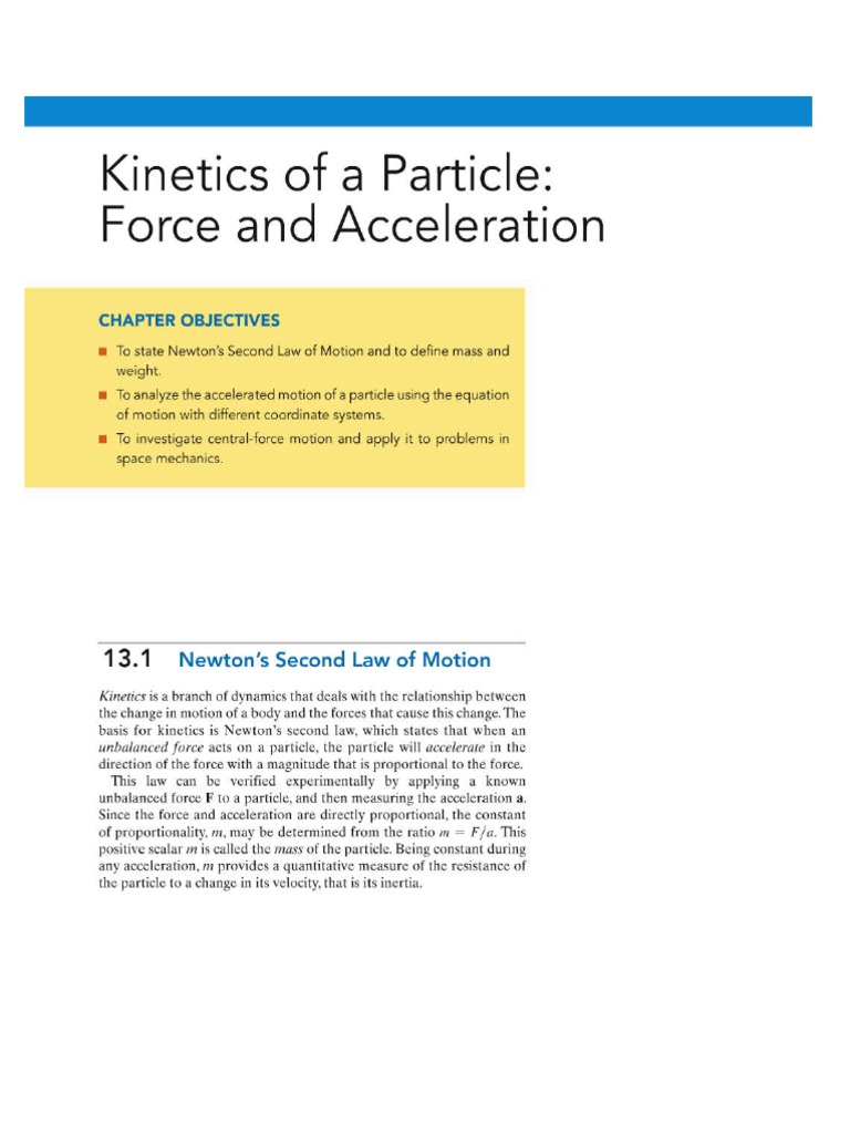 BAB 2 Kinetics of A Particle (Force N Acceleration) | PDF
