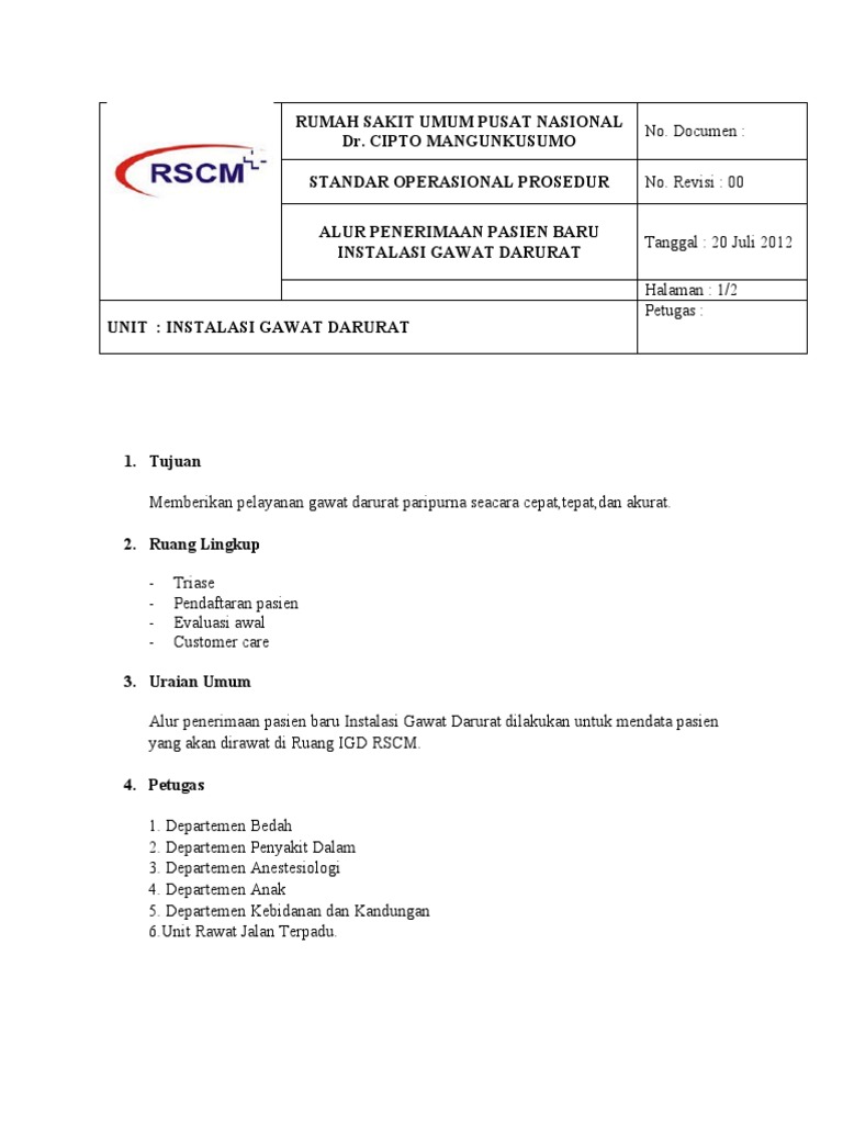 Intan Firdhaus Sop RSCM | PDF
