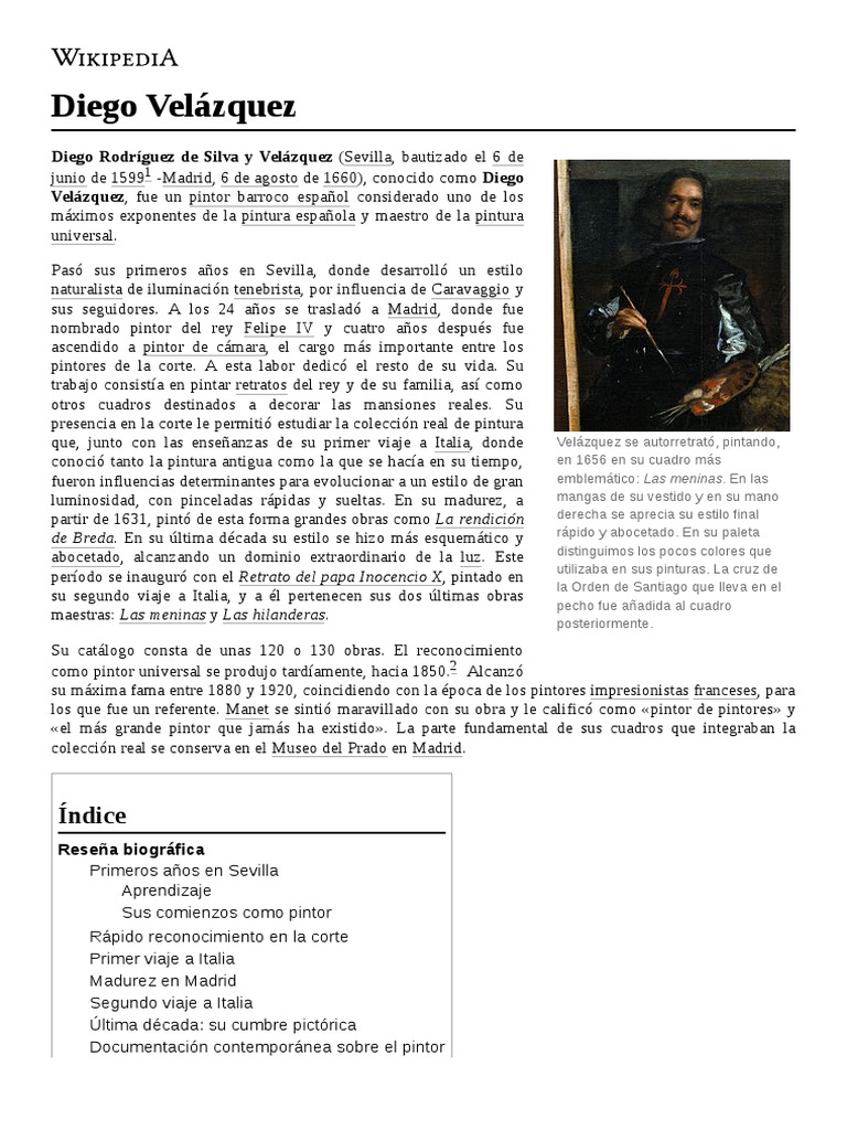 Diego Velázquez | PDF | Peter Paul Rubens | Pinturas