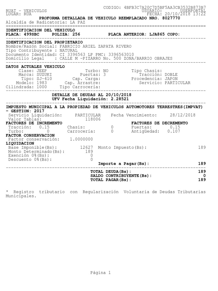 Proforma Detallada | PDF | Vehículo de motor | Vehículos terrestres