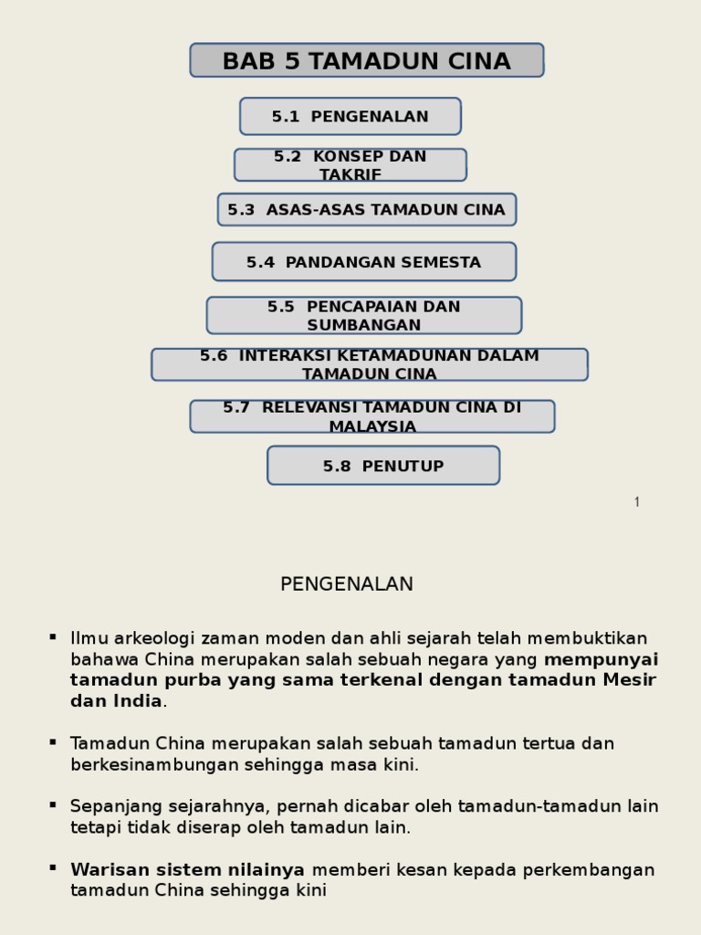 MPU3123 TITAS Bab 5 Tamadun Cina | PDF