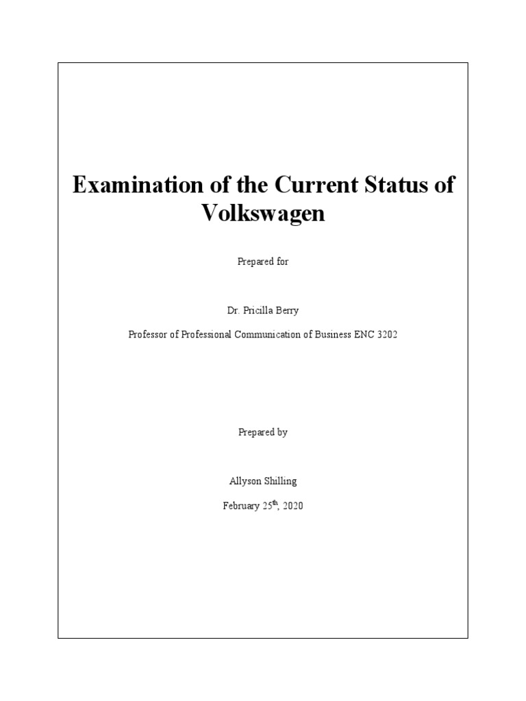 Case Study | PDF | Volkswagen | Volkswagen Group