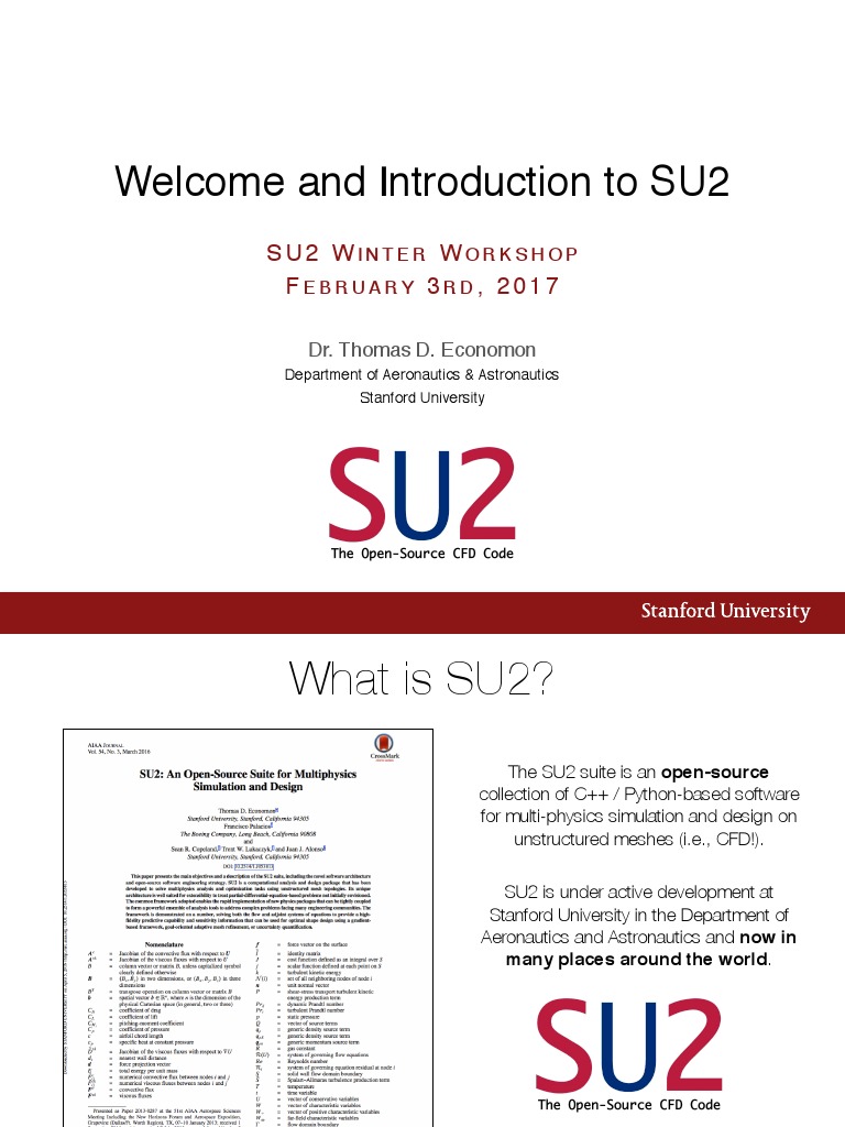 2017 Welcome and Introduction To SU2 (PPT, 20P) | PDF | Partial Differential Equation ...