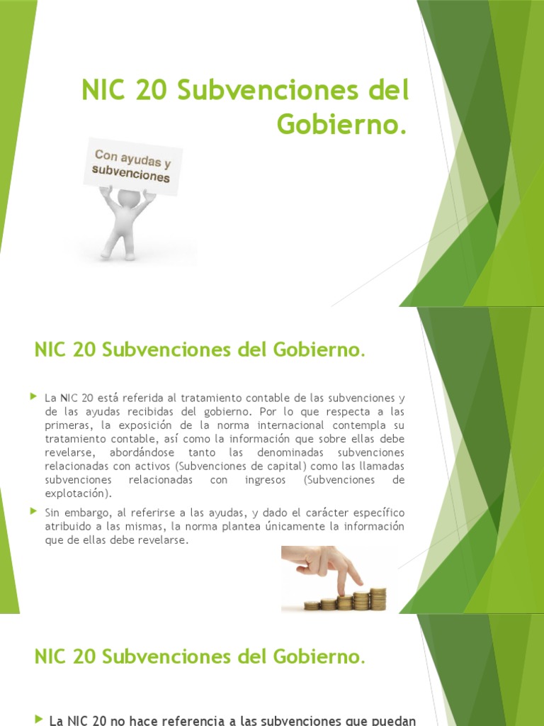 NIC 20: Subvenciones del Gobierno | PDF | Contabilidad | Gobierno