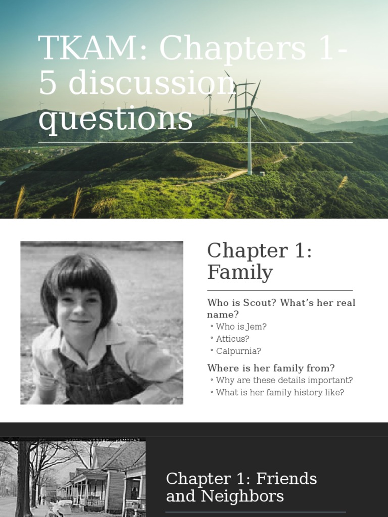 TKAM ch1-5 Discussion Questions | PDF | To Kill A Mockingbird