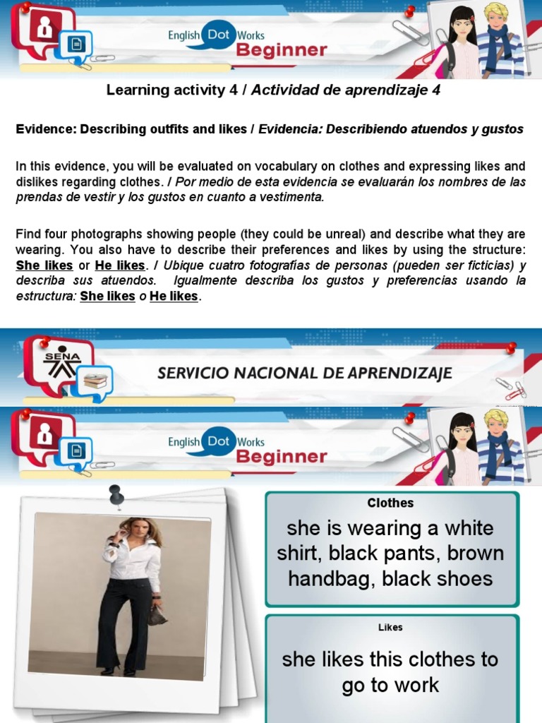 Describing Outfits & Preferences Activity | PDF | Consumer Goods ...