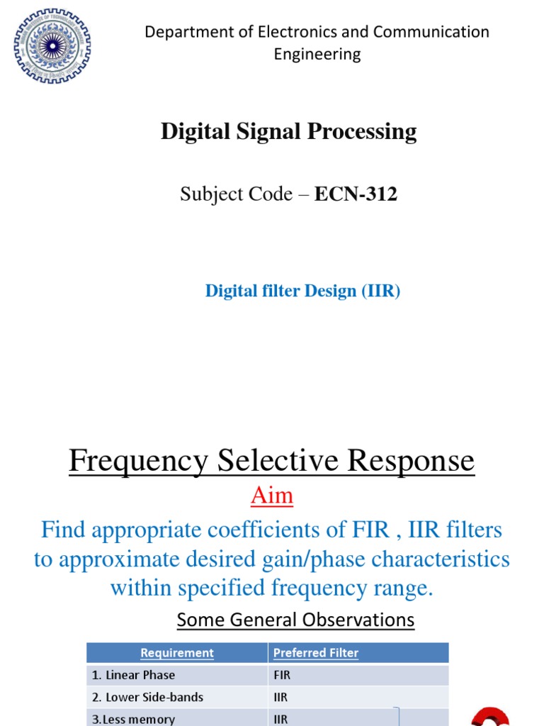 Digital Filter Design Iir | PDF | Filter (Signal Processing ...