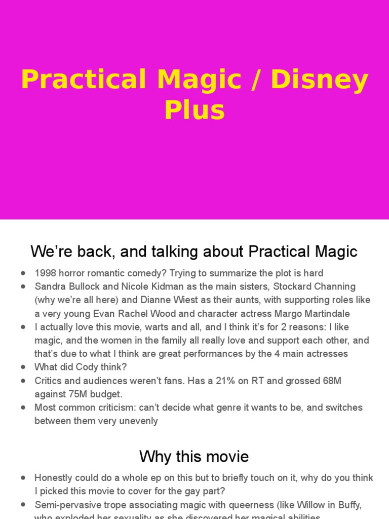 Practical Magic - Disney Plus | PDF | Young Adult