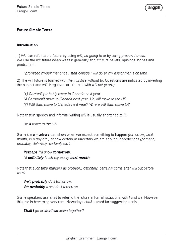 13.1 13. (Textbook) Future Simple PDF | Download Free PDF | Grammatical ...