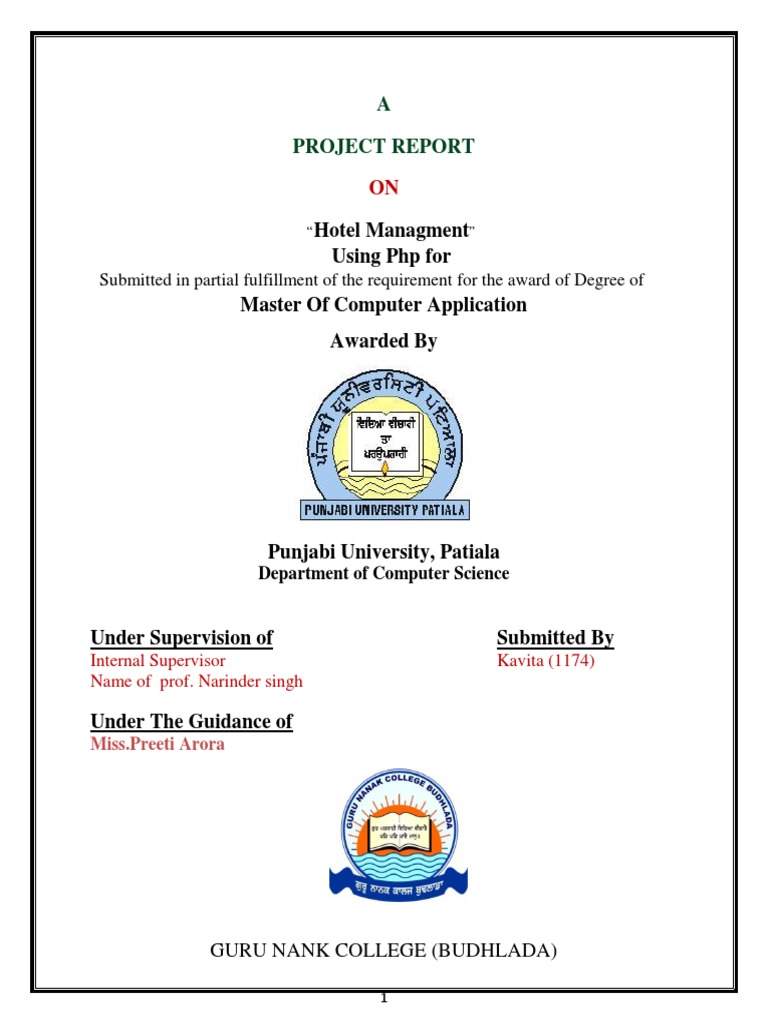 Hotel Management Project Report in PHP | PDF | Php | Use Case