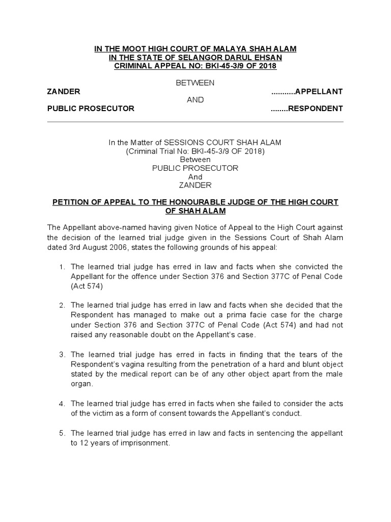 Grounds of Appeal | PDF | Appeal | Sentence (Law)