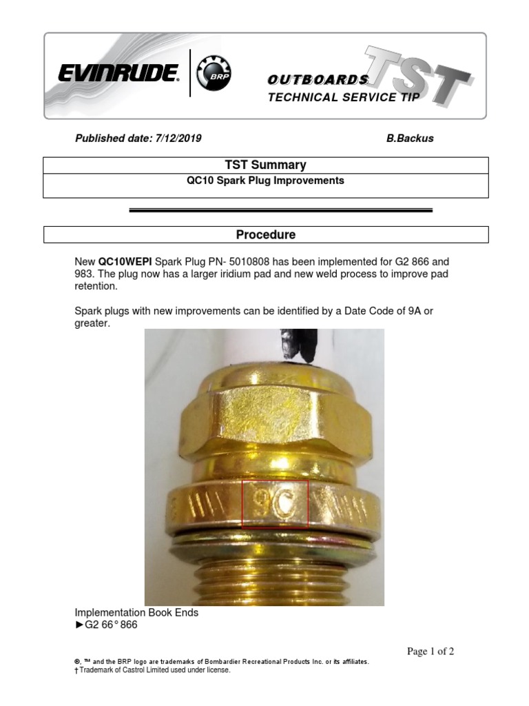 QC10 Spark Plug Improvements | PDF