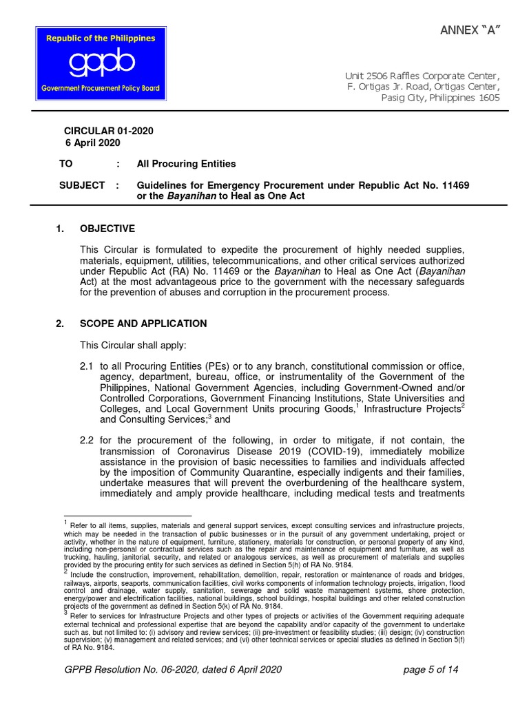 Emergency Procurement Guidelines GPPB | PDF | Procurement | Liquidated ...