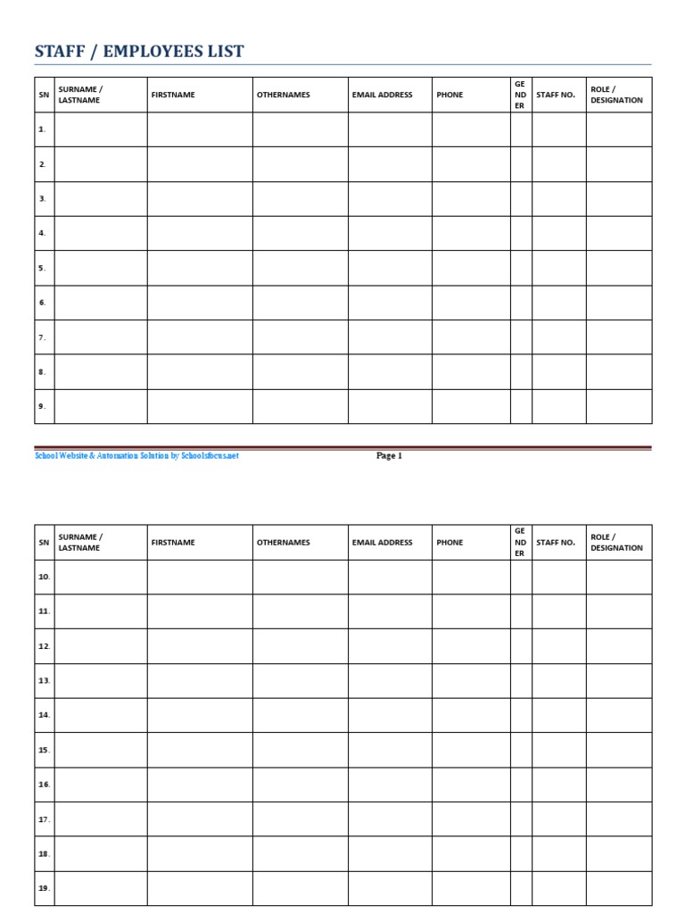 Staff List Capture Table | PDF | Cyberspace | Email
