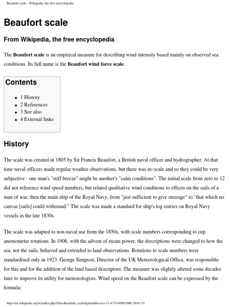 Beaufort Scale - Wikipedia, The Free Encyclopedia PDF | PDF | Tropics ...