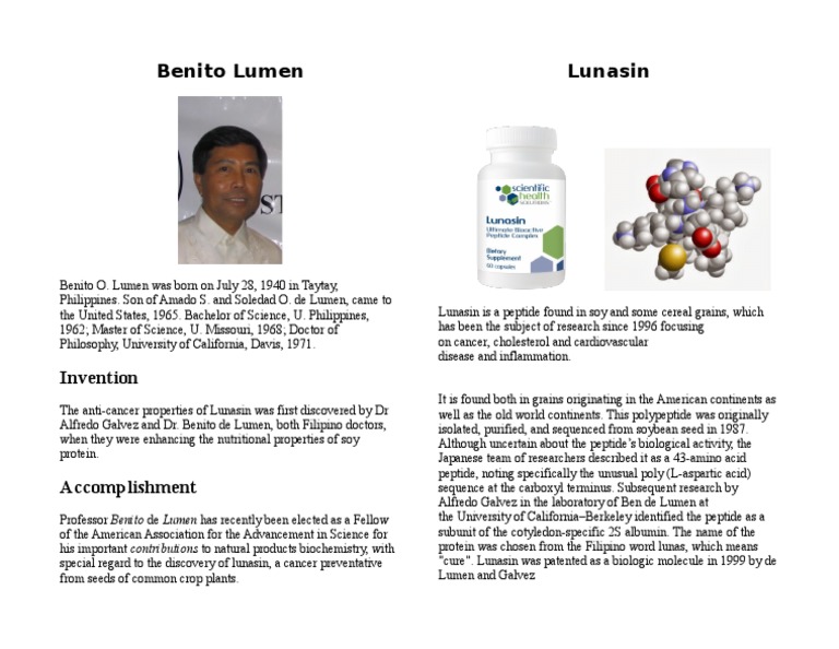 Benito Lumen: Lunasin Discovery and Impact | PDF