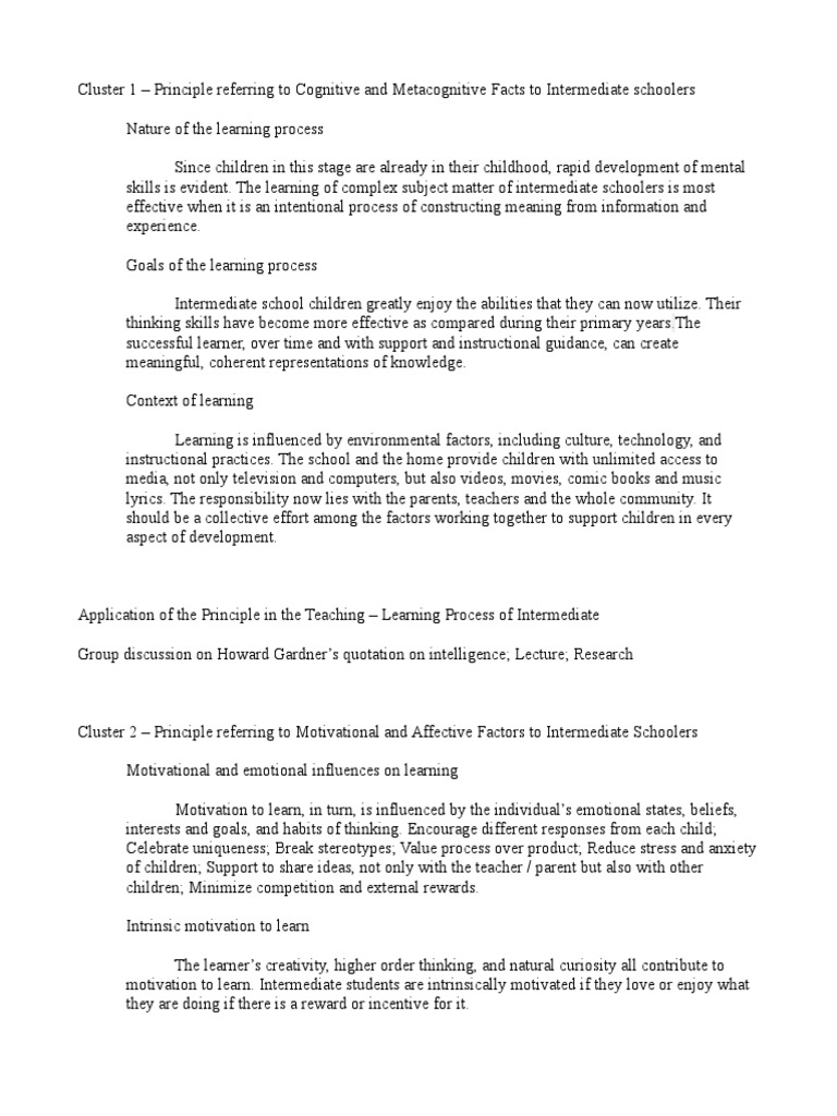 Child Cluster 1 & 2 | PDF | Motivation | Motivational