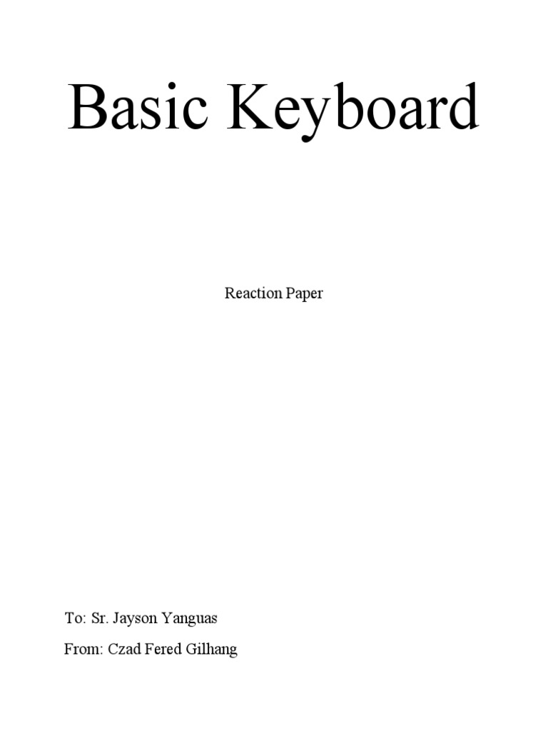 Basic Keyboard: Reaction Paper | PDF | String Instruments | Conducting