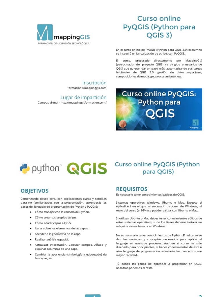 Curso PyQGIS para Usuarios de QGIS | PDF | Python (lenguaje de ...