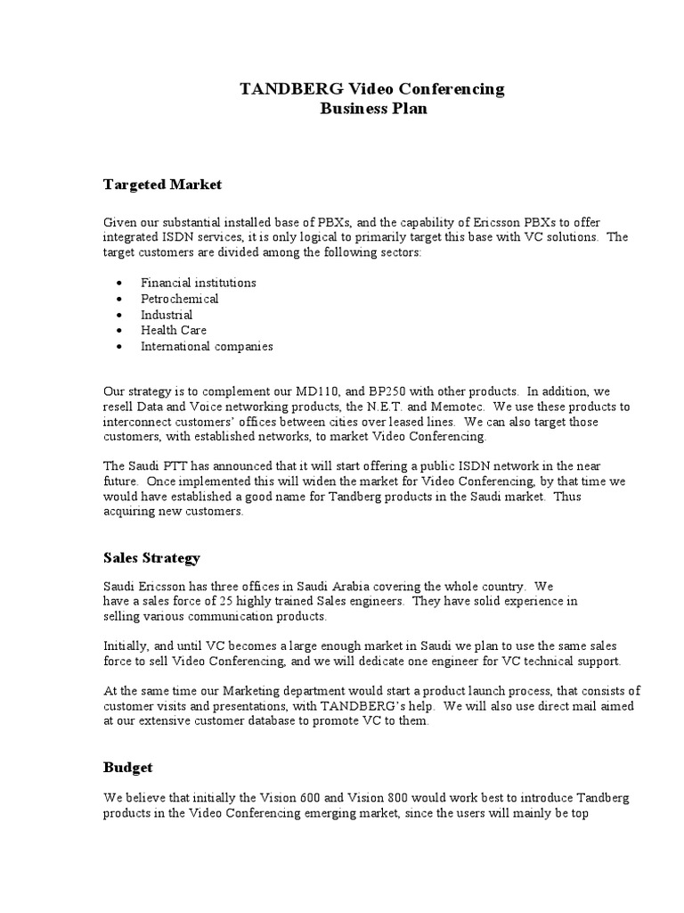 Video Conferencing (Tandberg | PDF | Videotelephony | Sales
