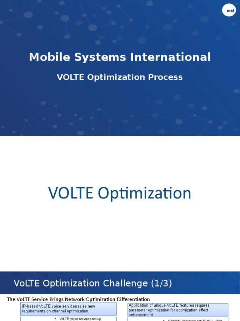 VoLTE Optimization Process Guide | PDF | Ip Multimedia Subsystem | Lte ...