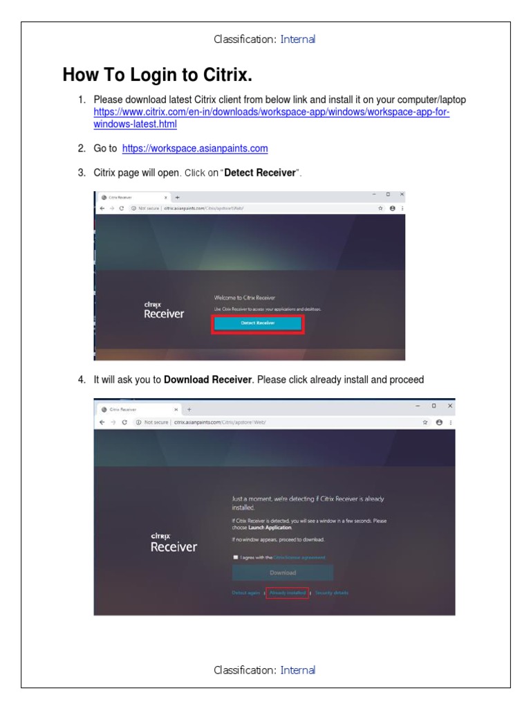 Citrix Login Procedure | PDF