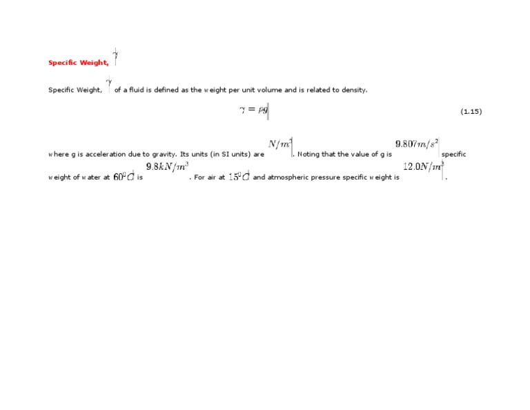 Specific Weight | PDF