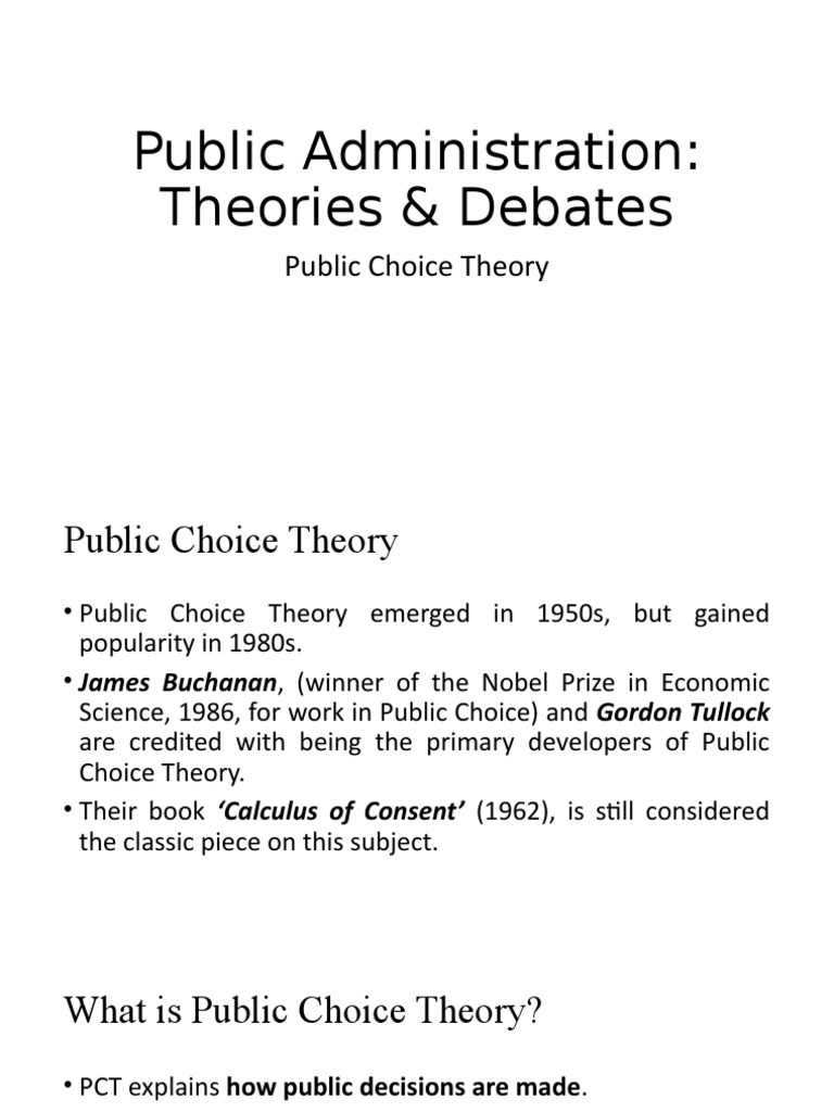 Public Choice Theory | PDF | Public Choice | Economics