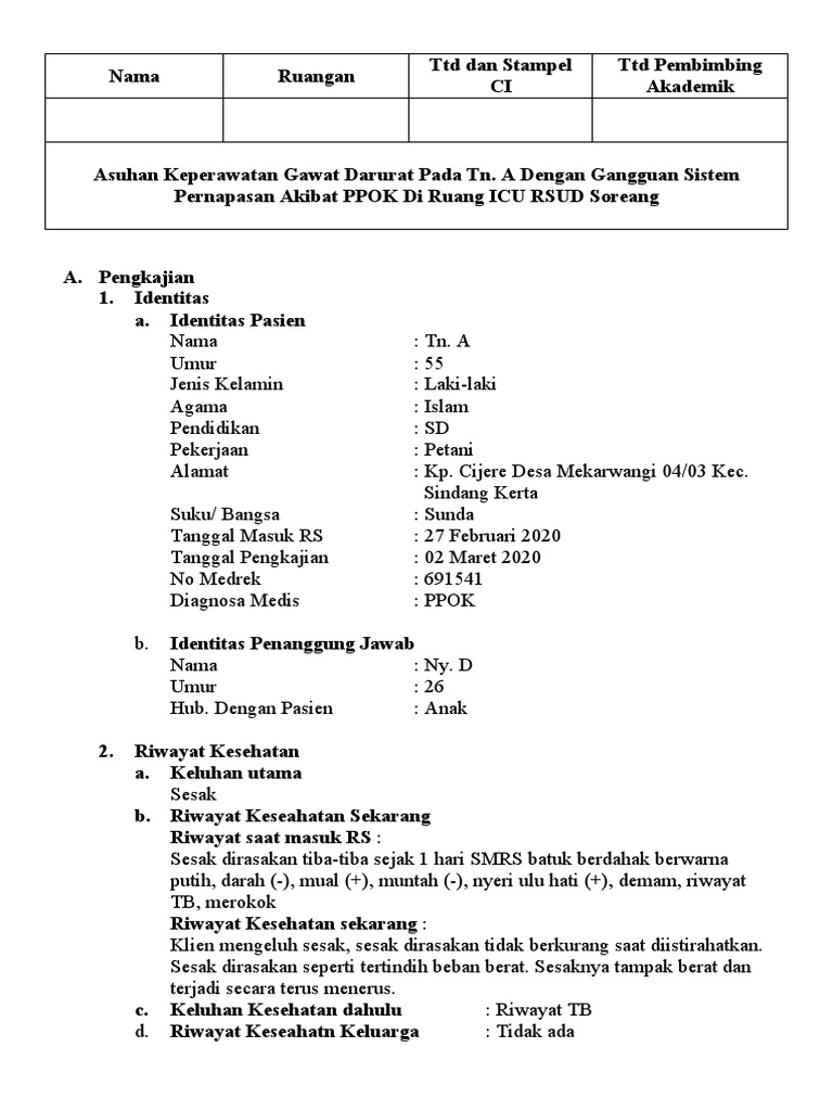 Askep Gadar Icu (Ppok) | PDF