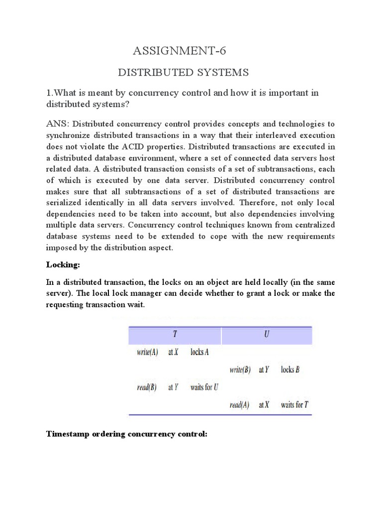 Concurrency Control in Distributed Systems | PDF | Replication ...