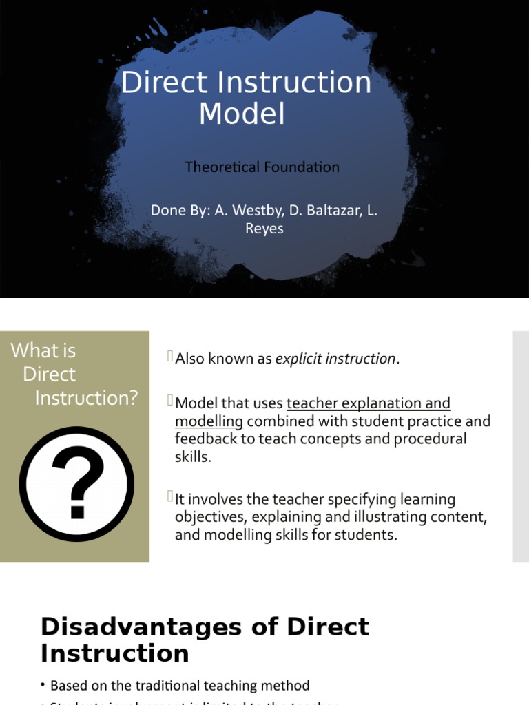 Direct Instruction Model: Theoretical Foundation | PDF | Learning ...