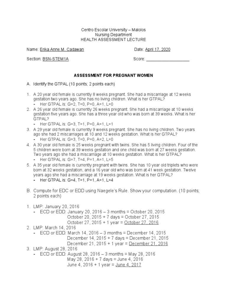 Assignment For OB Assessment | PDF | Fetus | Pregnancy