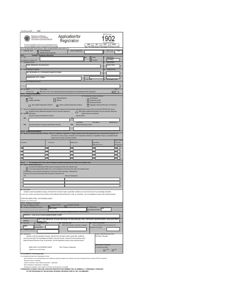 Filling Up BIR Form 1700 | PDF | Taxpayer | Identity Document
